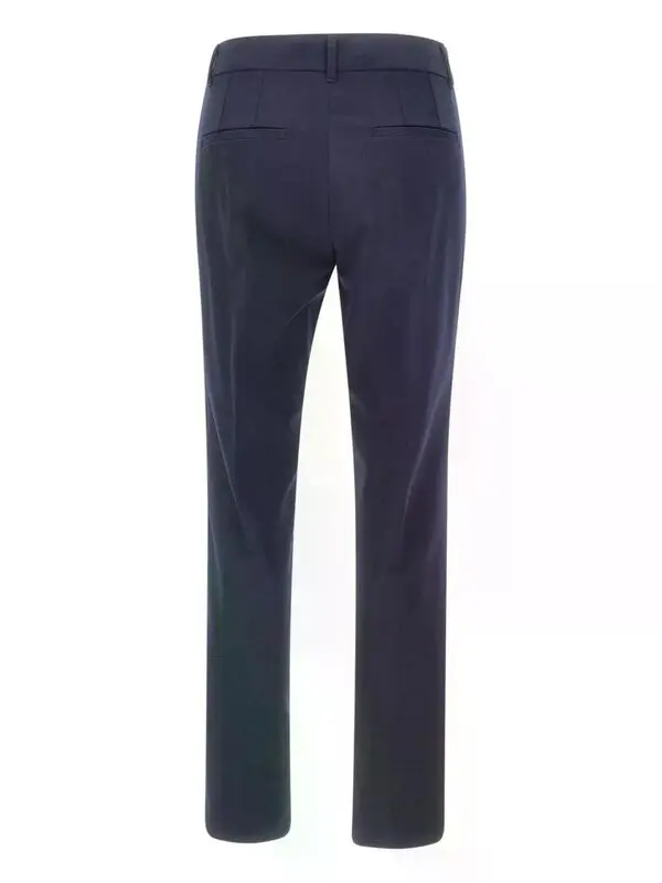 Marella Front-crease Welt-pockets Trousers - Blue