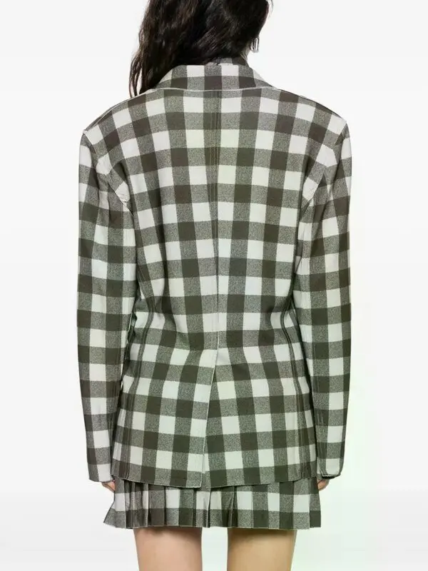 Norma Kamali Checked Single-breasted Blazer