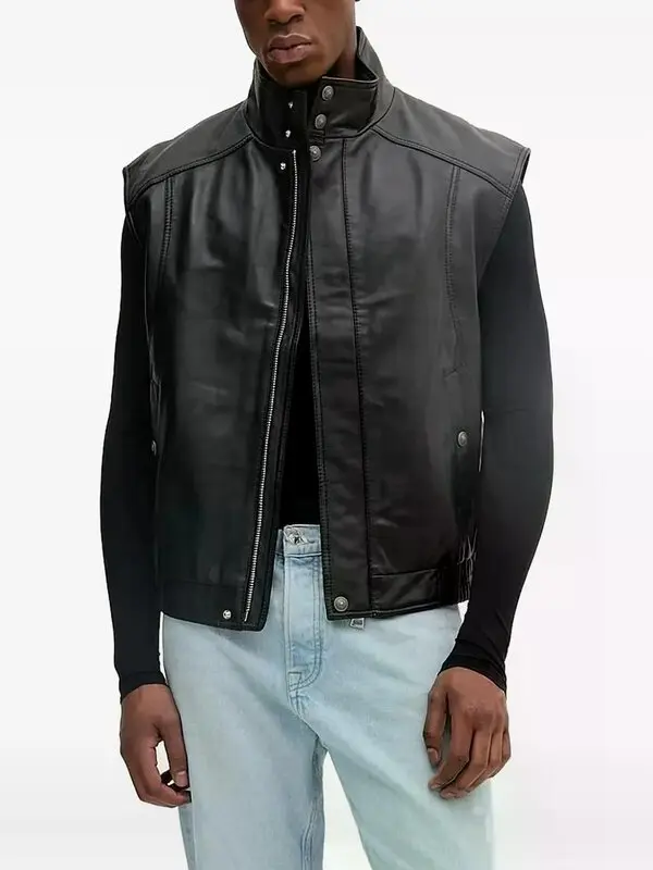Versace Button-fastening Leather Vest