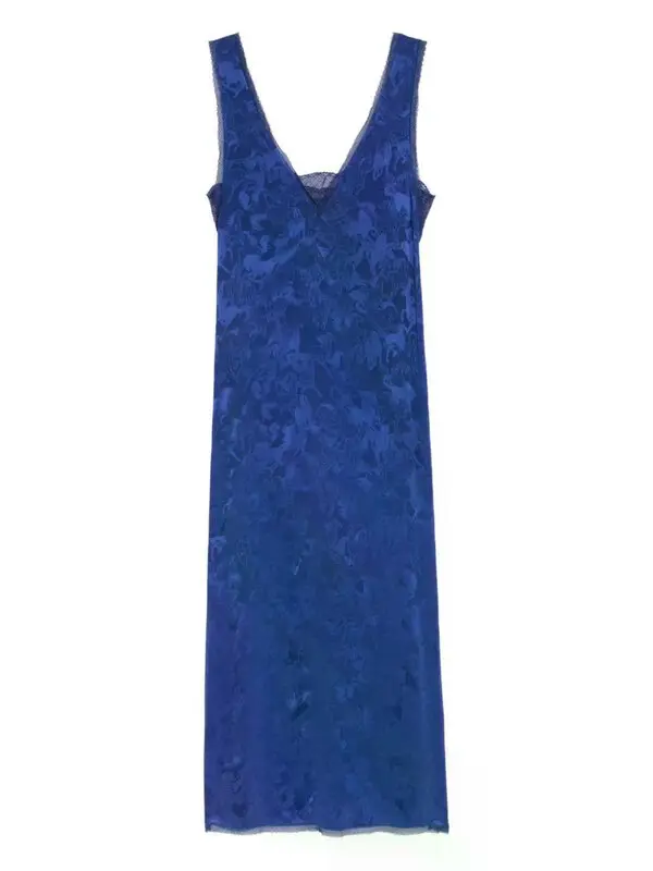 Zadig&Voltaire Lace Trim Midi Dress - Blue