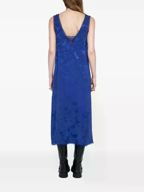 Zadig&Voltaire Lace Trim Midi Dress - Blue