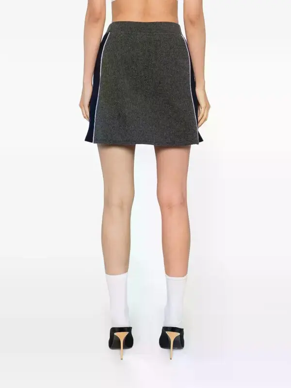 SELF-PORTRAIT Ribbed Knit Mini Skirt