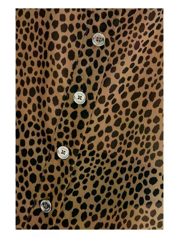 Michael Kors Leopard-print Button Blouse
