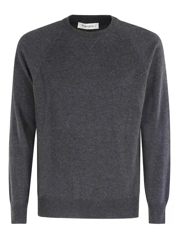 KANGRA Crew Neck Raglan-sleeve Sweater - Grey