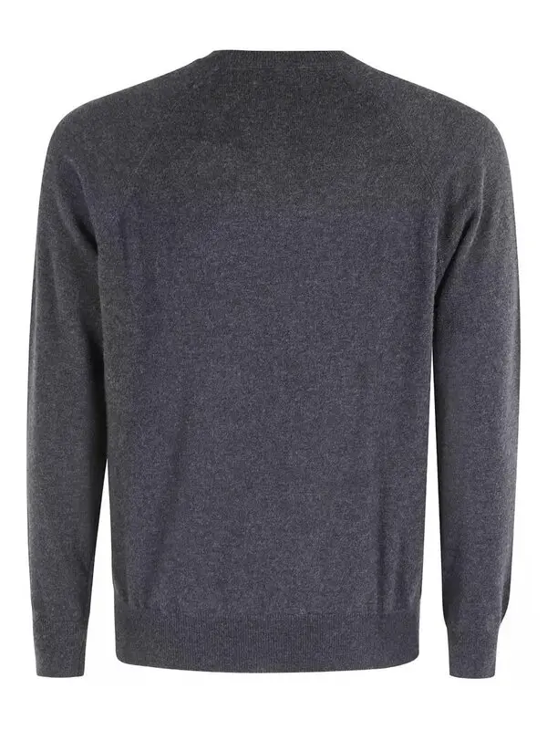 KANGRA Crew Neck Raglan-sleeve Sweater - Grey
