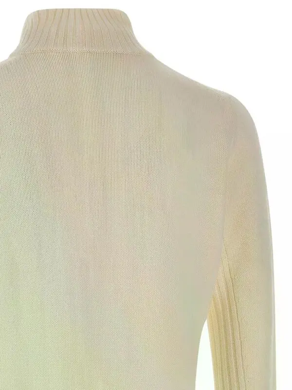 KANGRA Ribbed Zip-front Cardigan - Neutrals