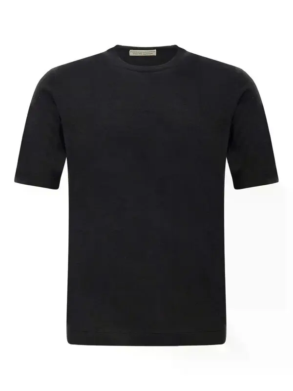 FILIPPO DE LAURENTIIS Short Sleeve Wool-blend T-shirt - Black