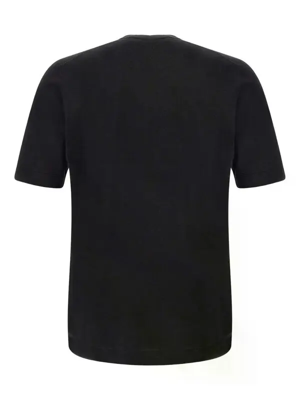 FILIPPO DE LAURENTIIS Short Sleeve Wool-blend T-shirt - Black