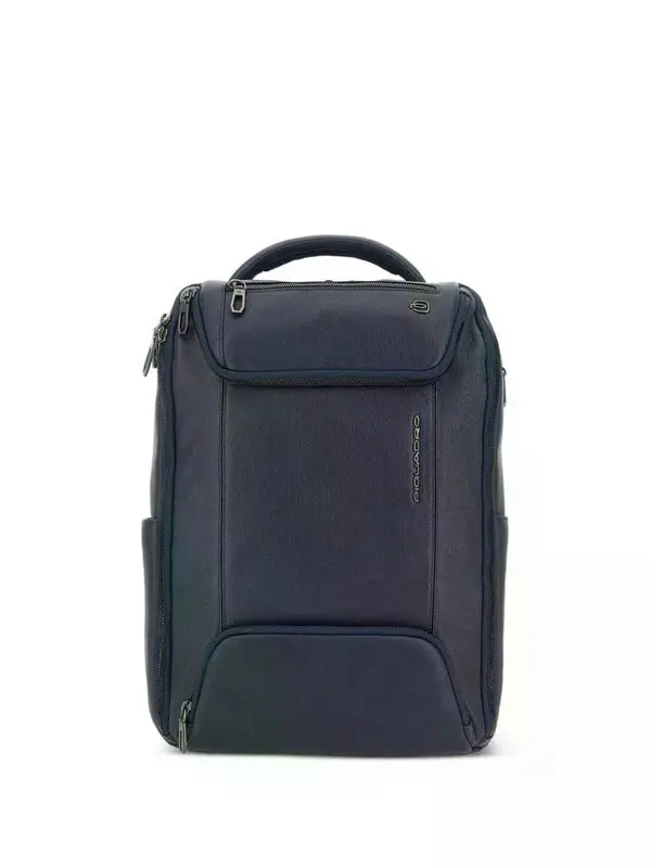 PIQUADRO Leather Backpack - Blue