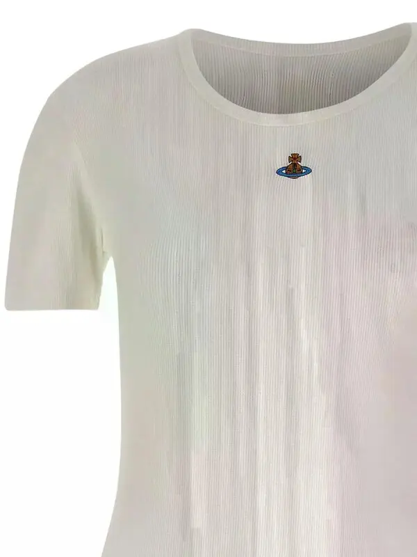VIVIENNE WESTWOOD Orb-embellished Ribbed Bodysuit - White