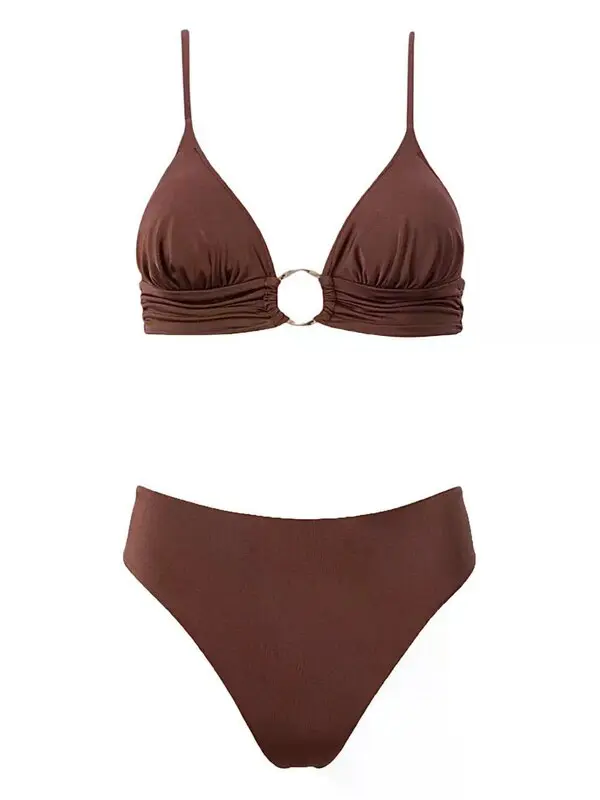 SOFIA ERHAN Ring-detail Bikini - Brown