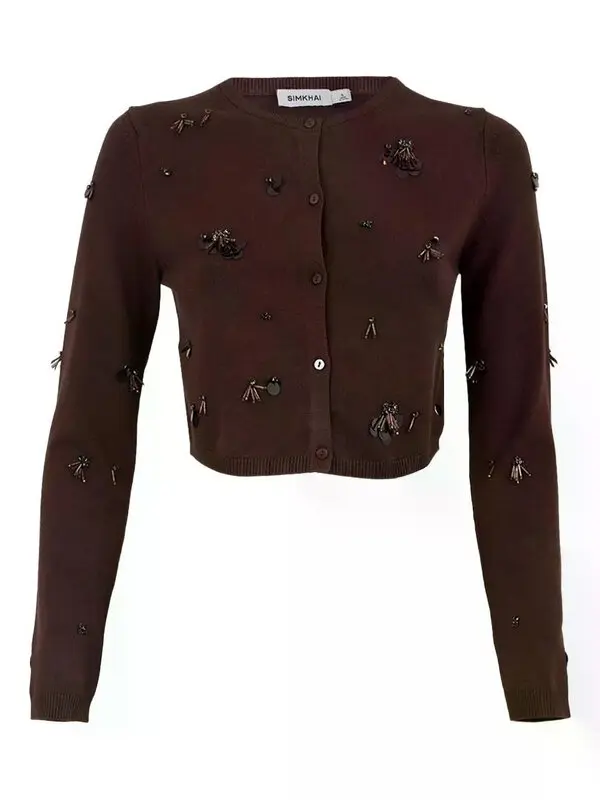 Simkhai Zadie Embellished Cropped Cardigan