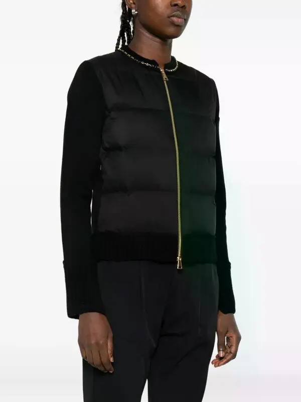 Moncler Quilted Puffer Jacket With Chain Trim