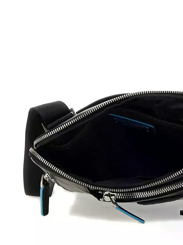PIQUADRO Zip-fastening Embossed-logo Shoulder Bag