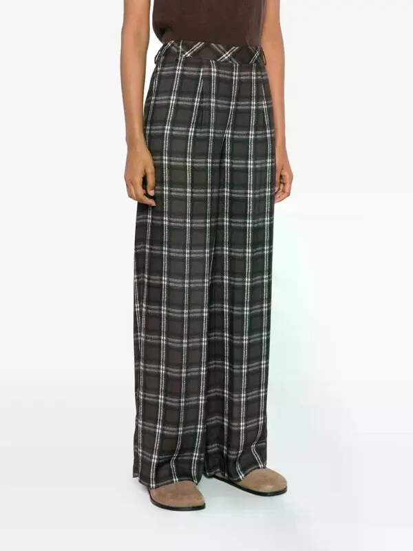 ERMANNO FIRENZE Pleated Checked Trousers