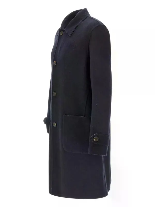 Eleventy Classic-collar Wool Coat - Blue