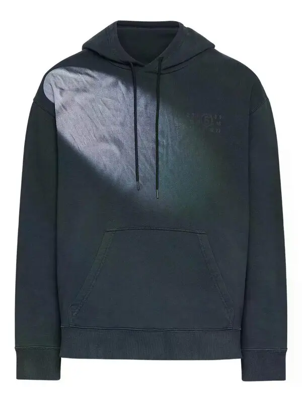 MAISON MARGIELA Logo-embroidered Hoodie - Black