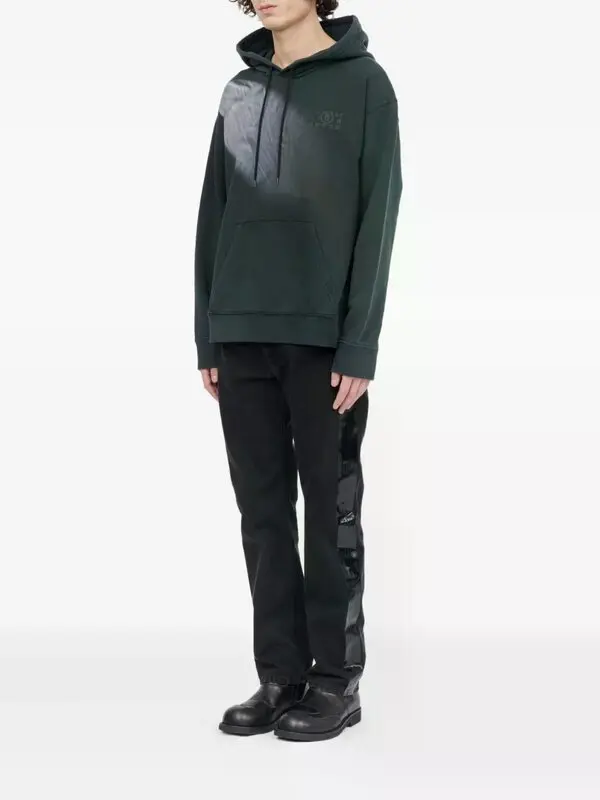 MAISON MARGIELA Logo-embroidered Hoodie - Black