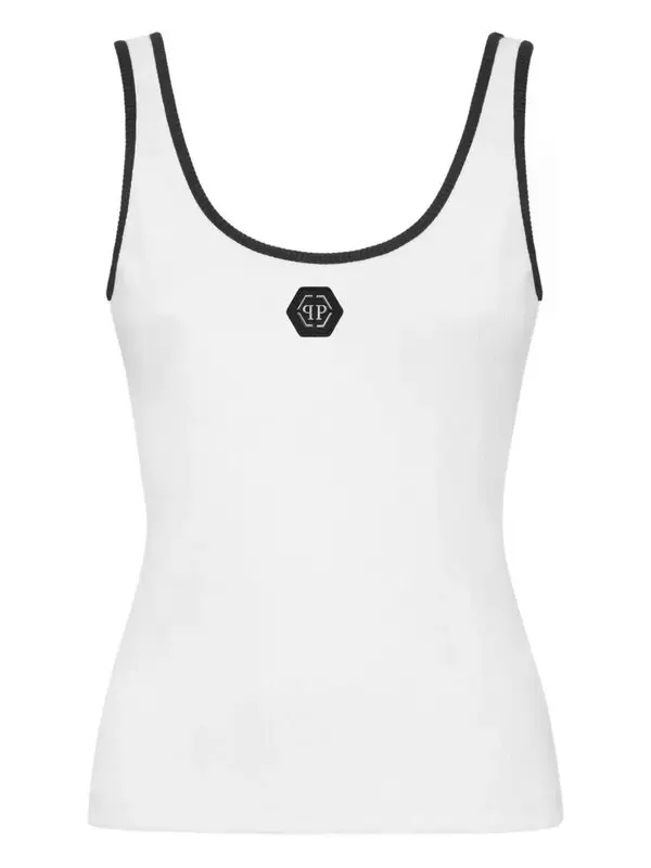 Philipp Plein Ribbed Tank Top - White