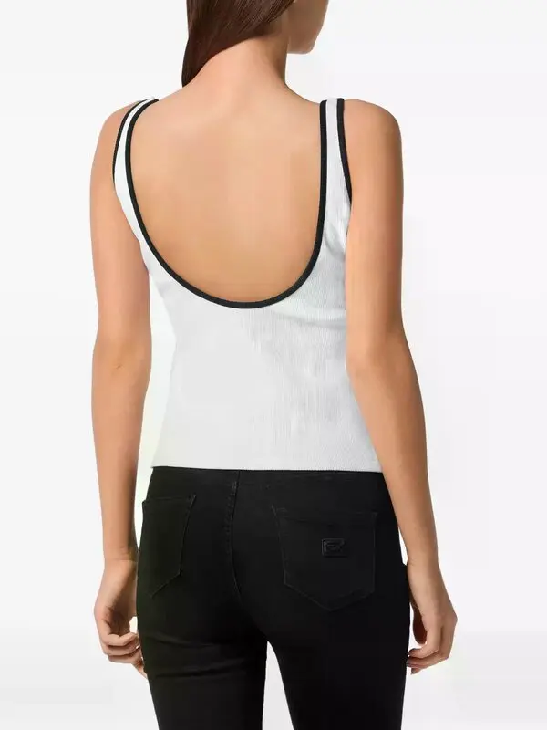 Philipp Plein Ribbed Tank Top - White