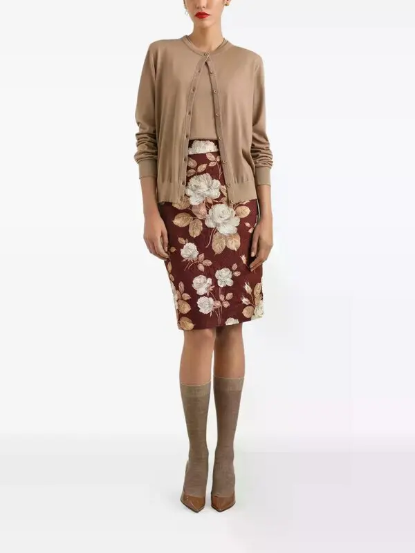 Dolce & Gabbana Floral Print Midi Pencil Skirt