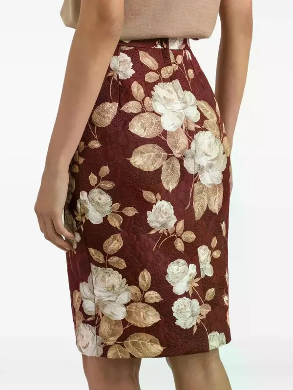 Dolce & Gabbana Floral Print Midi Pencil Skirt