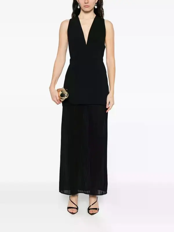 IRO PARIS V-neck Pleated Maxi Dress