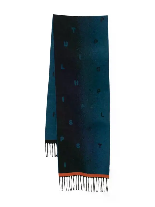 Paul Smith Logo-jacquard Scarf - Blue