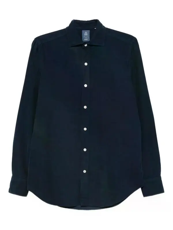 FINAMORE 1925 Tokyo Long-sleeve Cotton Shirt - Blue