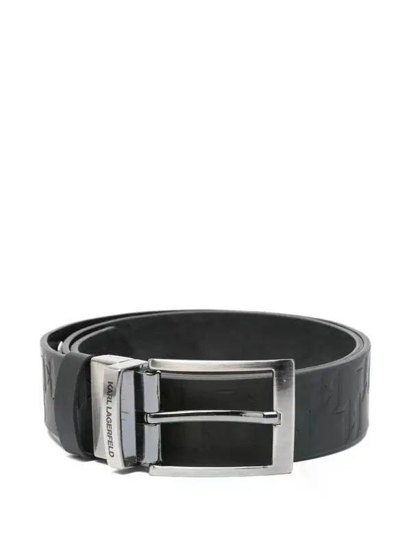 Karl Lagerfeld Embossed-buckle Belt - Black