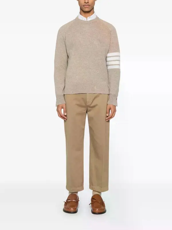 Thom Browne 4-bar Shetland Wool Sweater - Brown