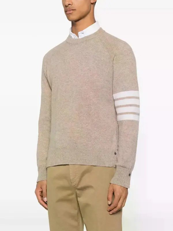 Thom Browne 4-bar Shetland Wool Sweater - Brown