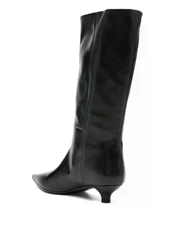 THEA MIKA Pointed-toe Leather Mid-calf Boots