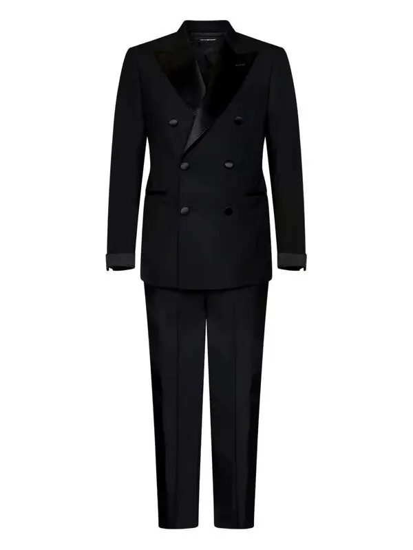 TOM FORD Double-breasted Suit - Black