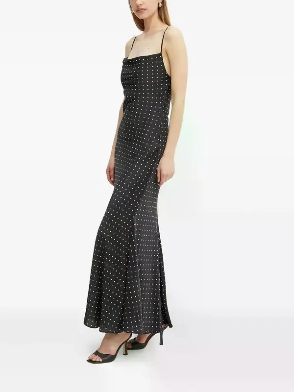 Bardot Cowl-neck Polka-dot Maxi Dress