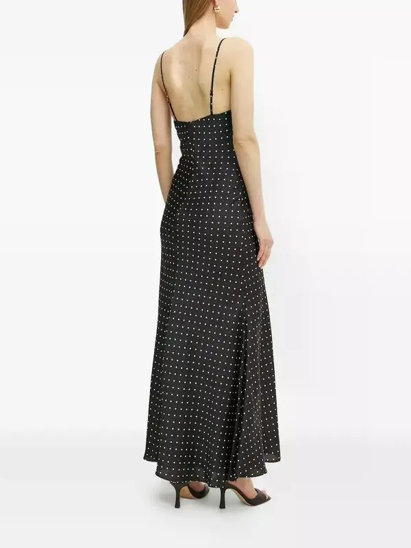 Bardot Cowl-neck Polka-dot Maxi Dress