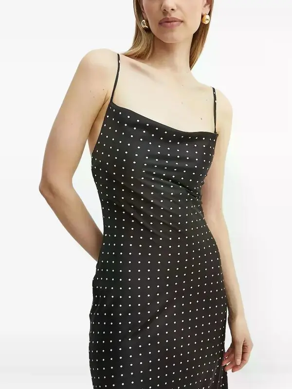 Bardot Cowl-neck Polka-dot Maxi Dress