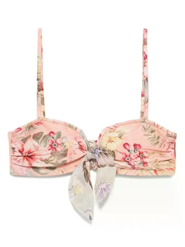 Zimmermann Coco Scarf Tie Bikini Top - Pink