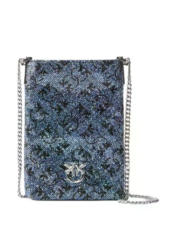 Pinko Crystal-embellished Chain Phone Bag - Blue