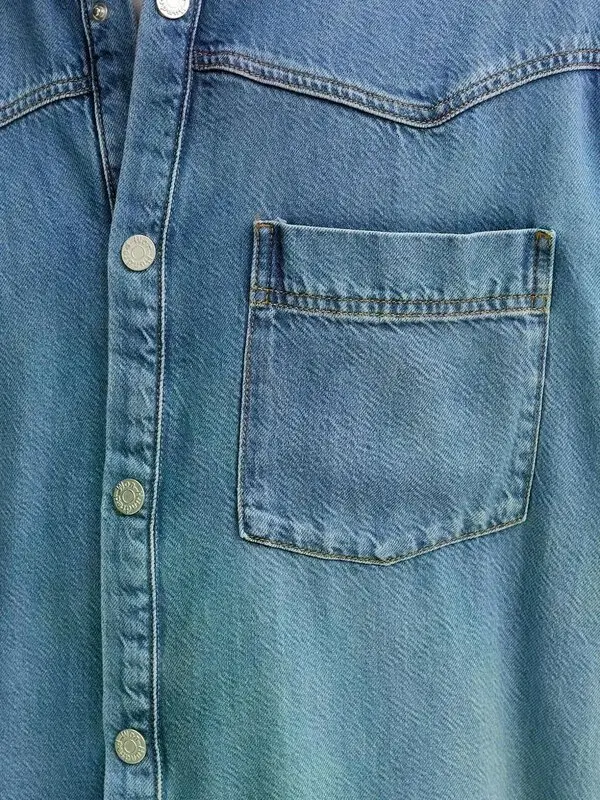 WON HUNDRED Patch-pocket Denim Shirt