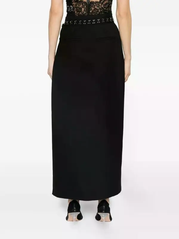 NISSA Embellished Wrap Midi Skirt