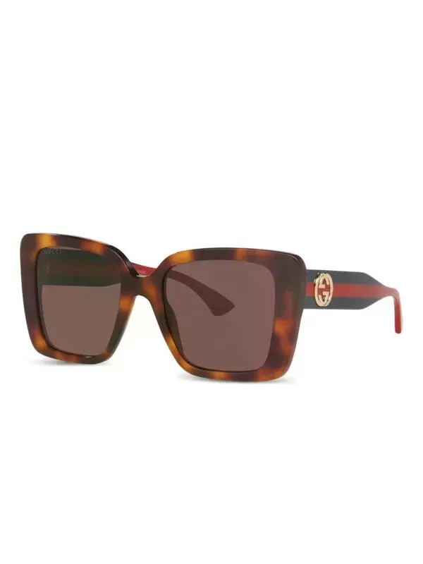Gucci Tortoiseshell Square-frame Sunglasses