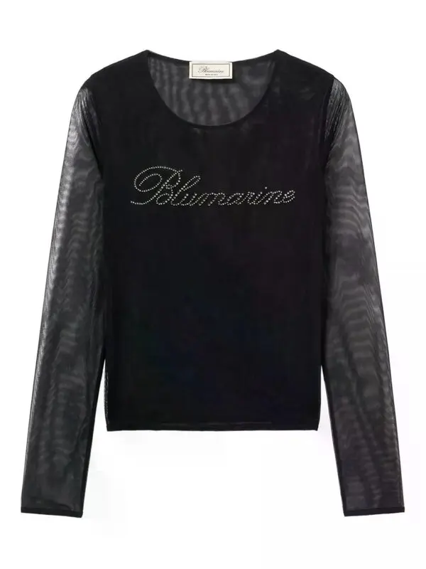 Blumarine Embellished Mesh Top