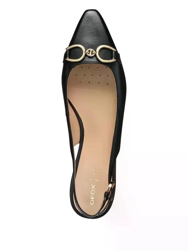 Geox Slingback Flats With Gold-tone Buckle