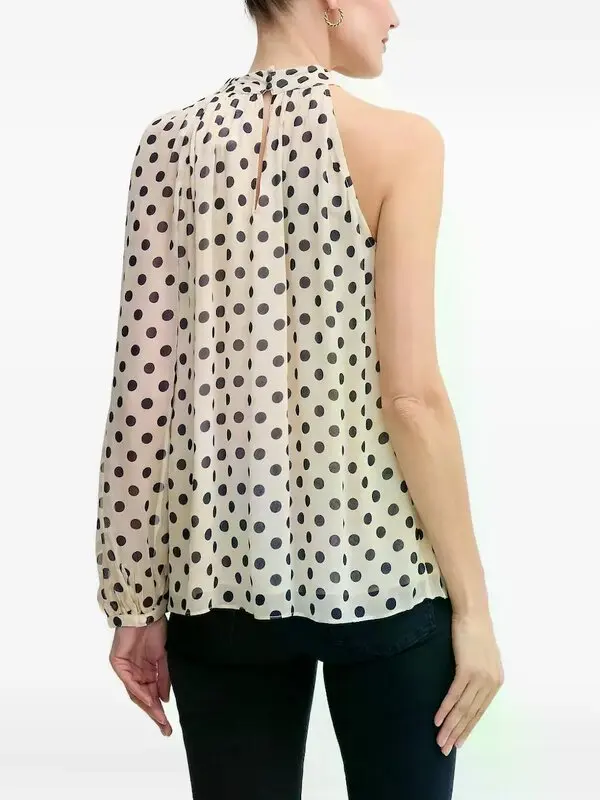 PEDRO DEL HIERRO Polka-dot One-shoulder Blouse