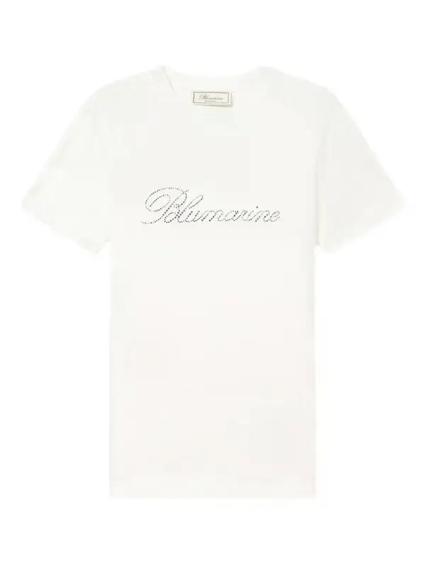 Blumarine Crystal-embellished T-shirt - White