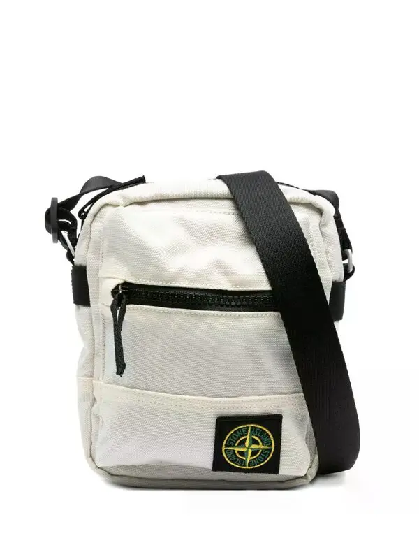 Stone Island Logo-patch Messenger Bag - Neutrals