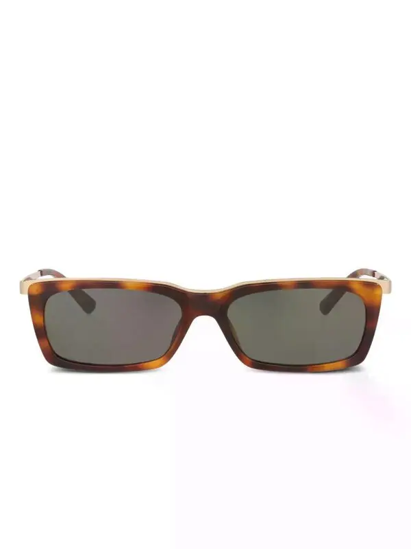 Saint Laurent Engraved Rectangle Sunglasses - Green