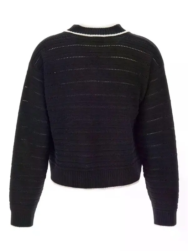 Marella Ribbed V-neck Wool Sweater