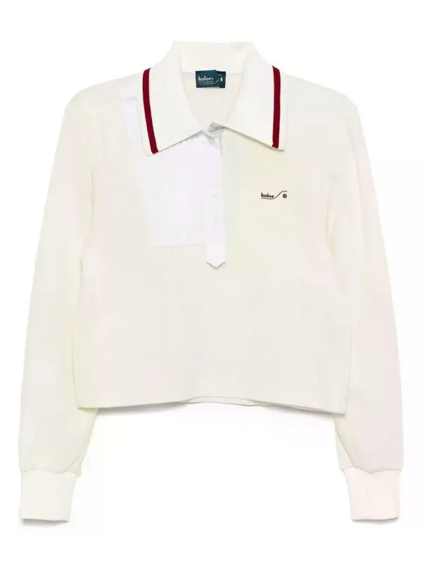Kolor Logo-embroidered Polo Top - Neutrals